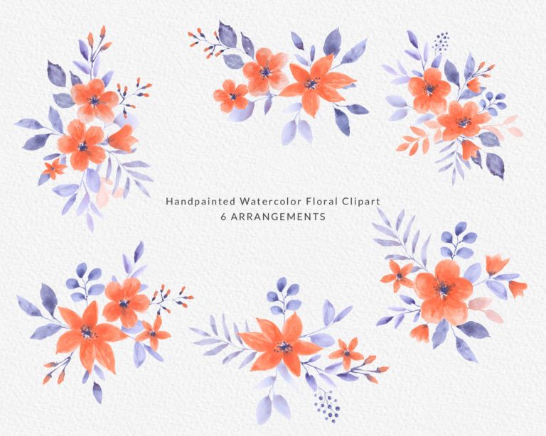 Free Autumn Watercolor Clipart Floral Bouquet Wreath Pattern | Gogivo
