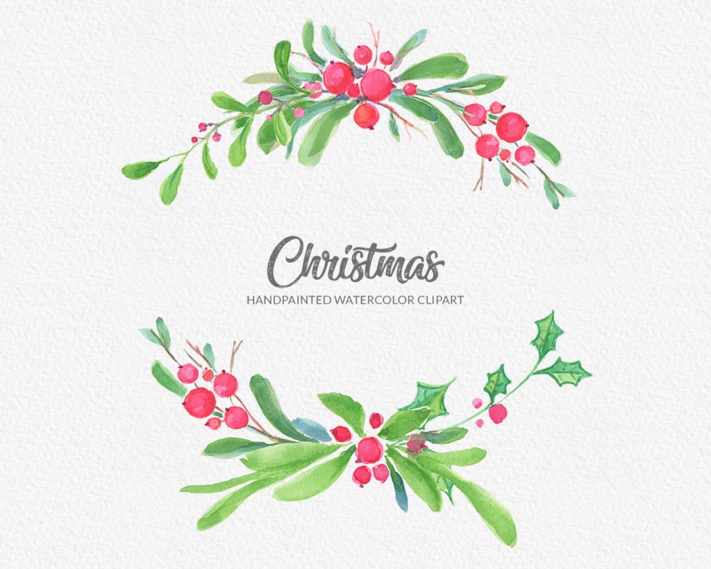 Free Christmas Watercolor Clipart | Gogivo