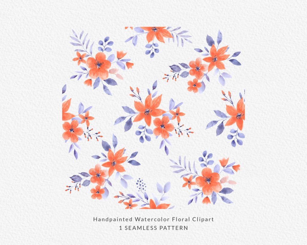 Free Autumn Watercolor Clipart Floral Bouquet Wreath Pattern | Gogivo