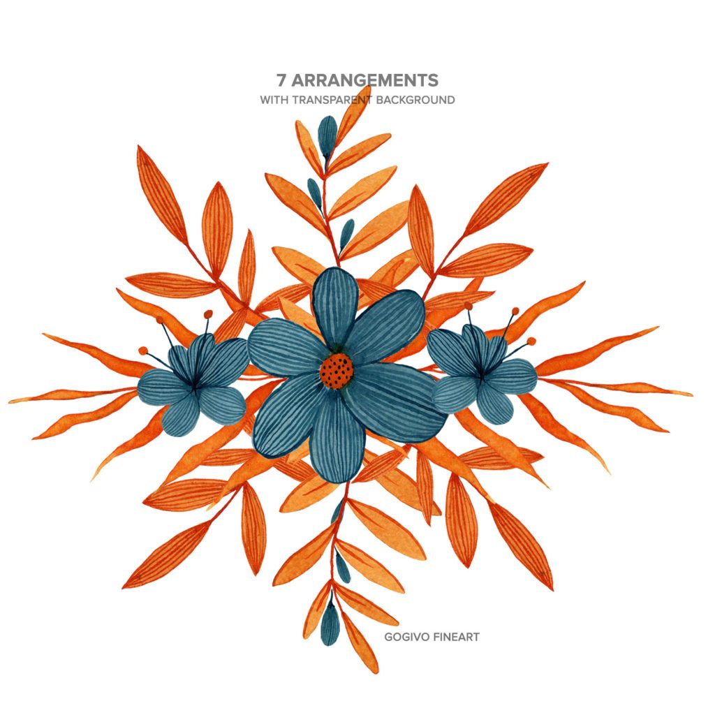 Free Lovely Blossom Floral Watercolor Clipart | Gogivo