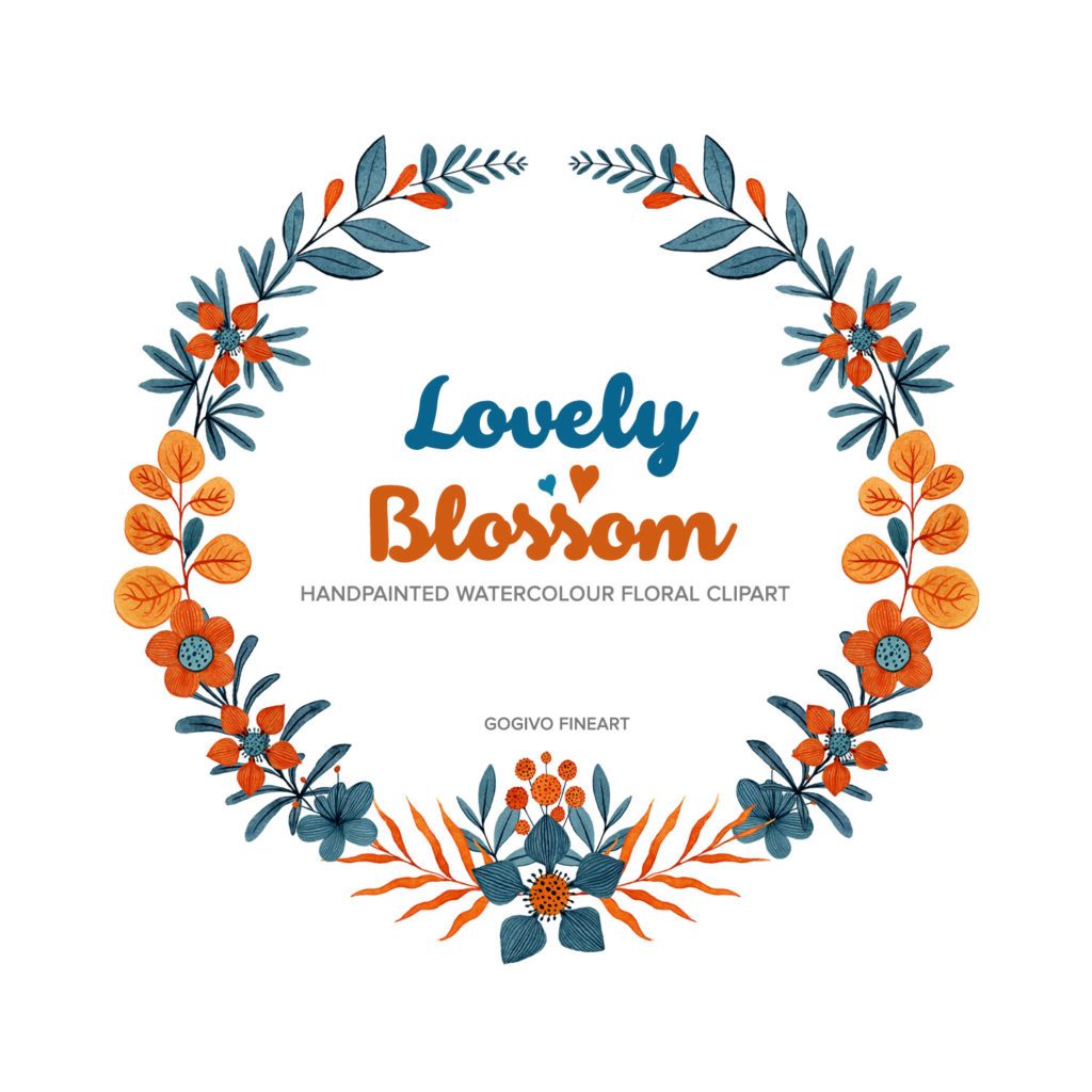 Free Lovely Blossom Floral Watercolor Clipart | Gogivo