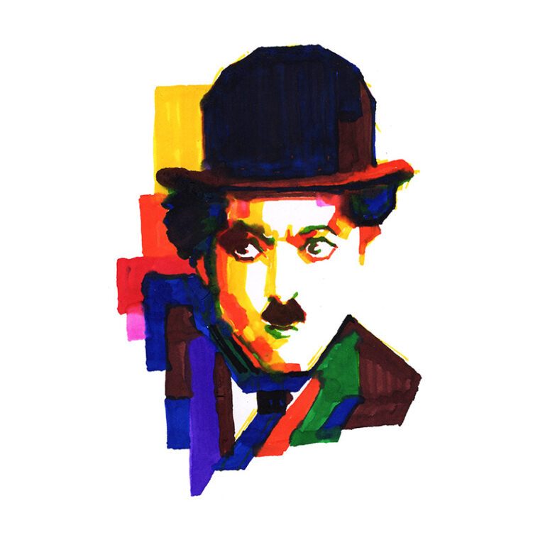 Free Charlie Chaplin Portrait Digital Illustration | Gogivo