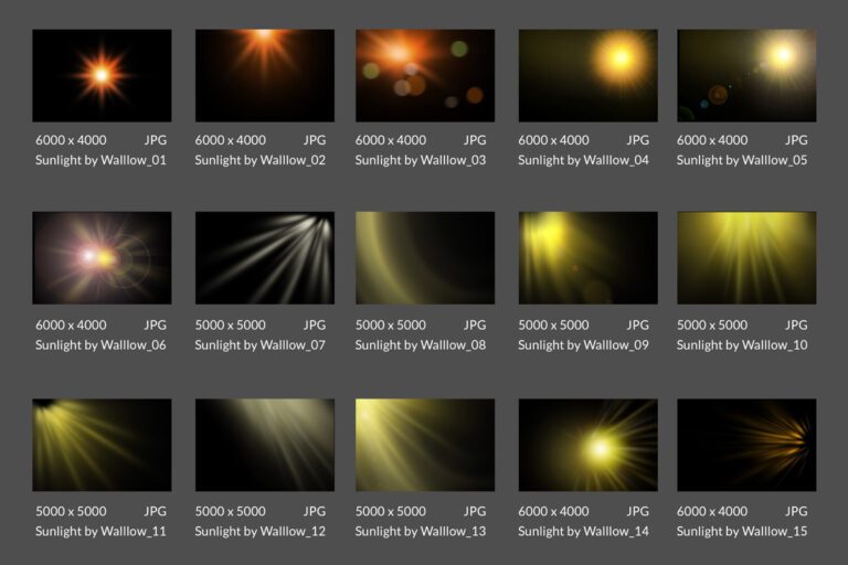 30 Realistic Sunlight Overlays, Sun Flare Overlay, Rainbow Lens flare ...