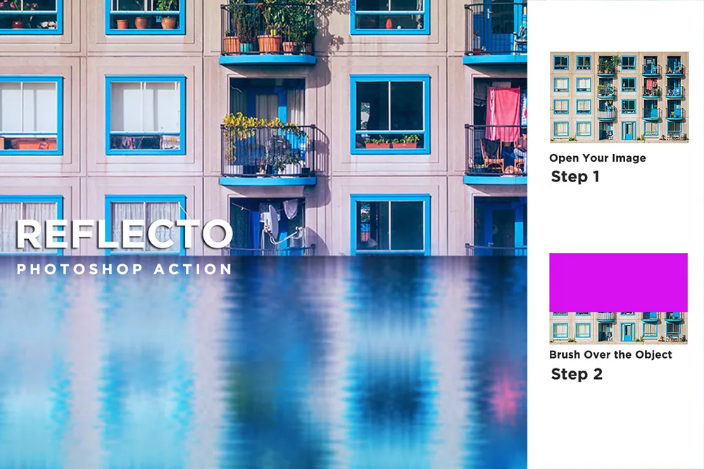 Free Reflection Photoshop Action - Gogivo