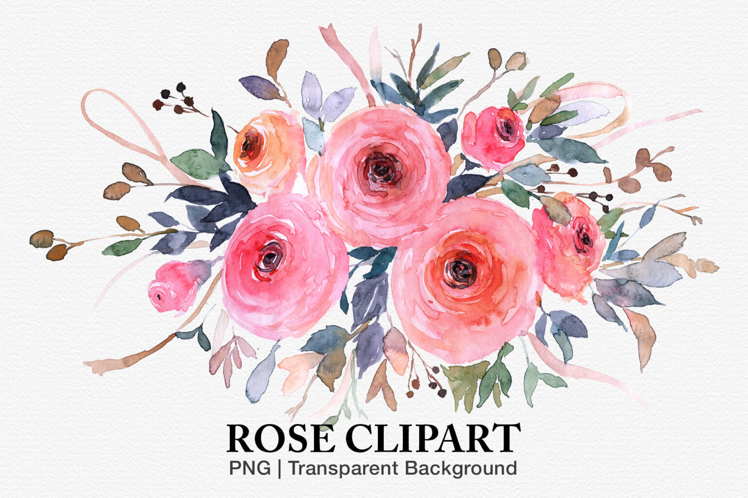 Free Rose Watercolor Clipart | PNG | Gogivo
