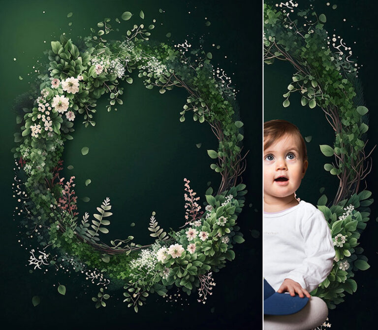 15 Unique Floral Wreath Digital Backdrops | Gogivo