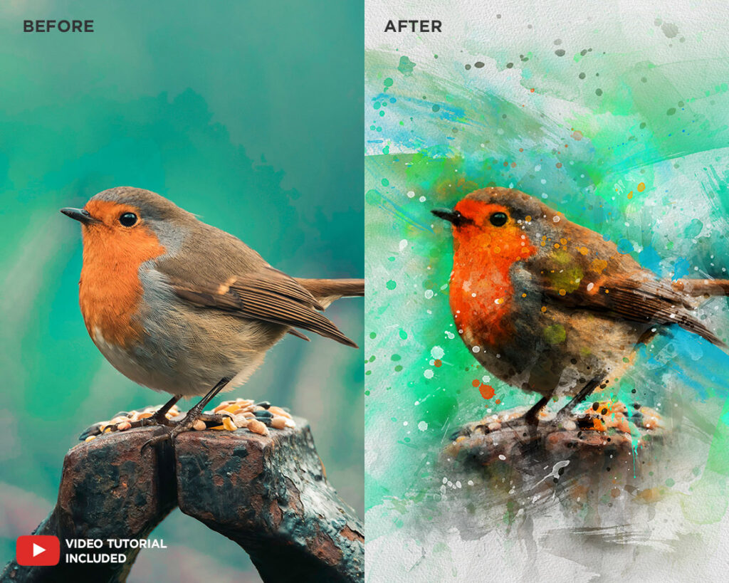 10 Best Watercolor Photoshop Actions - Bundle | Gogivo