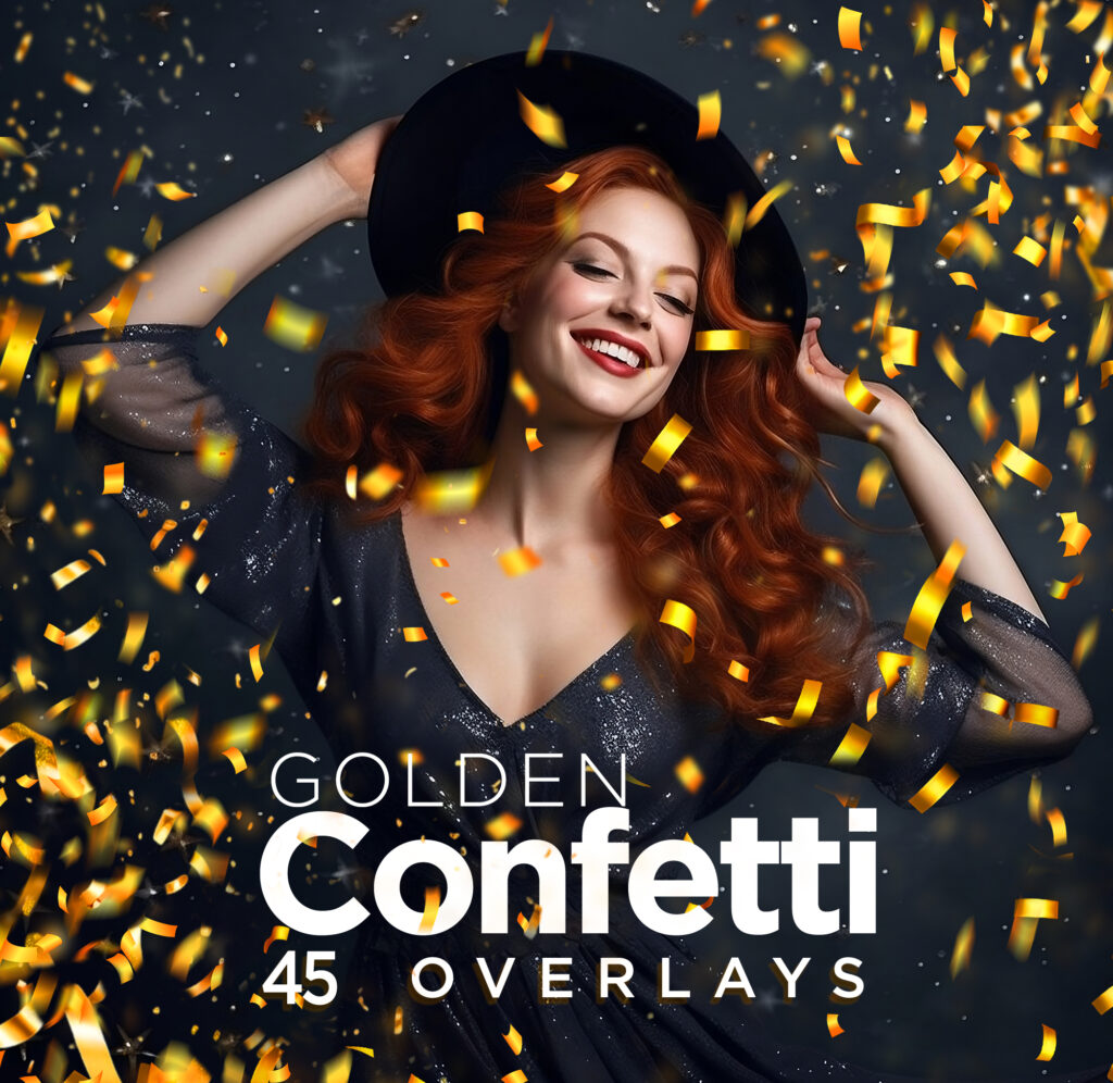 45 Golden Confetti Photoshop Overlays, Glitter & Confetti Effects | Gogivo