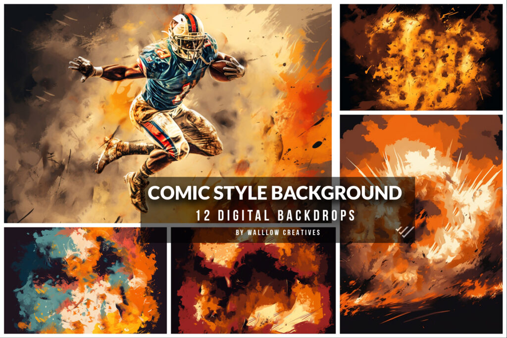 Comic style backgrounds with fire smoke and explosion | Gogivo