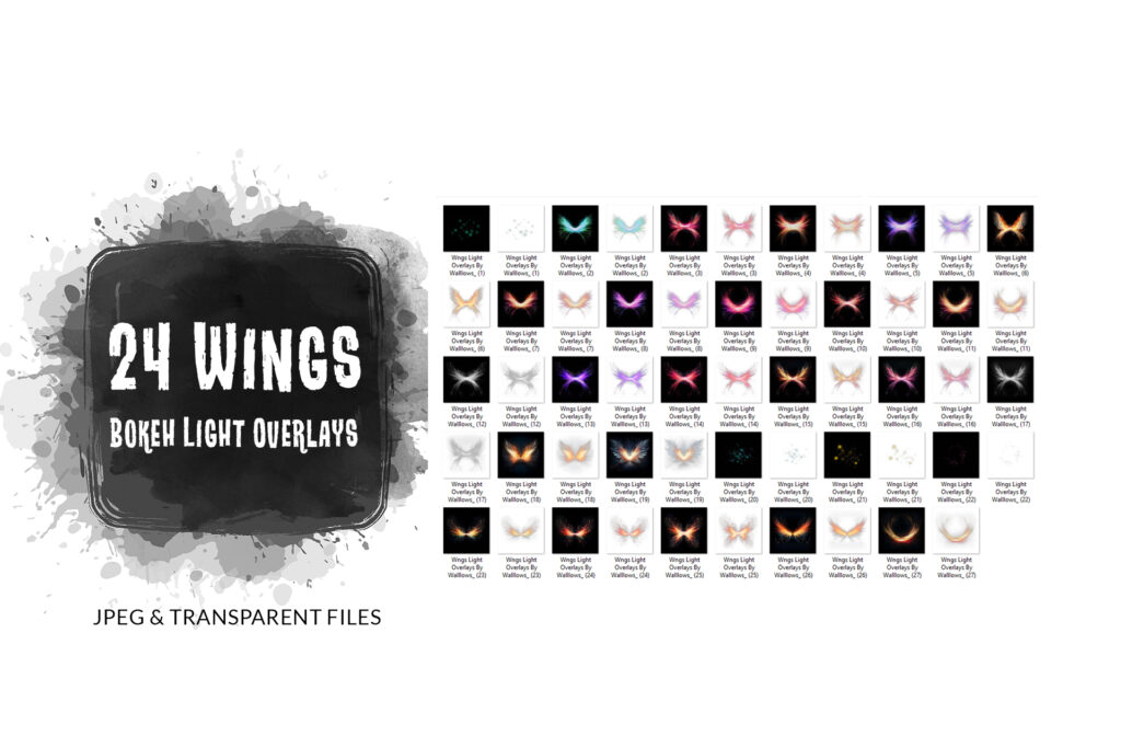 Glowing Angel wings PNG overlays | Gogivo