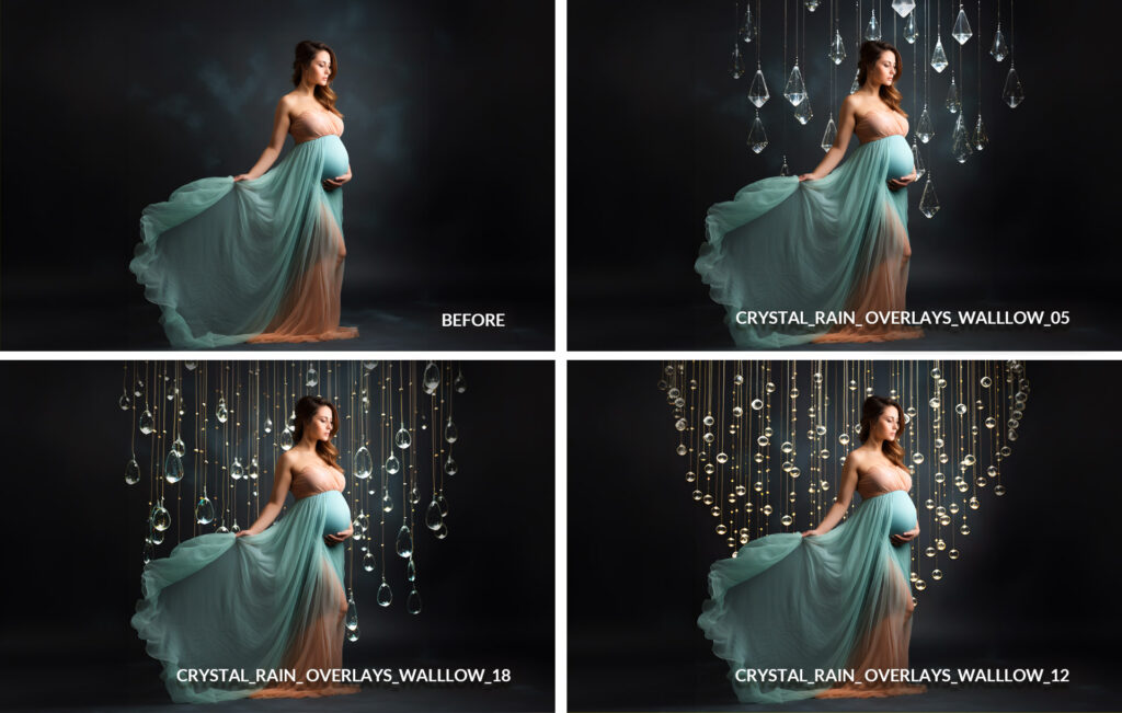 Crystal Rainfall Maternity PNG overlays | Gogivo