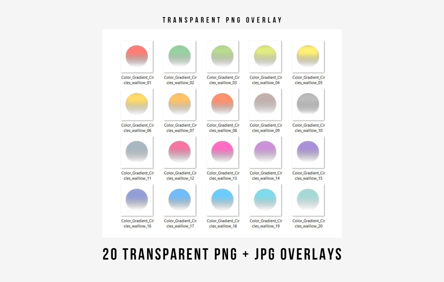 20 Gradient circles: Transparent PNG overlays | Gogivo