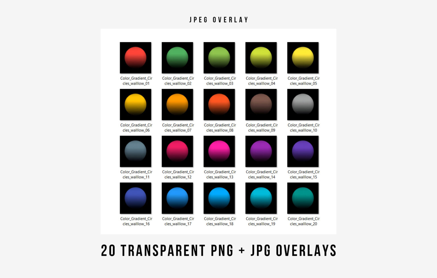 20 Gradient circles: Transparent PNG overlays | Gogivo