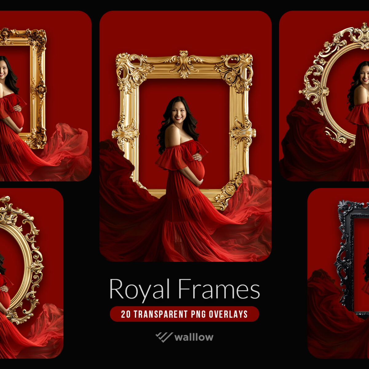 20 Royal Frames Transparent PNG overlays | Gogivo