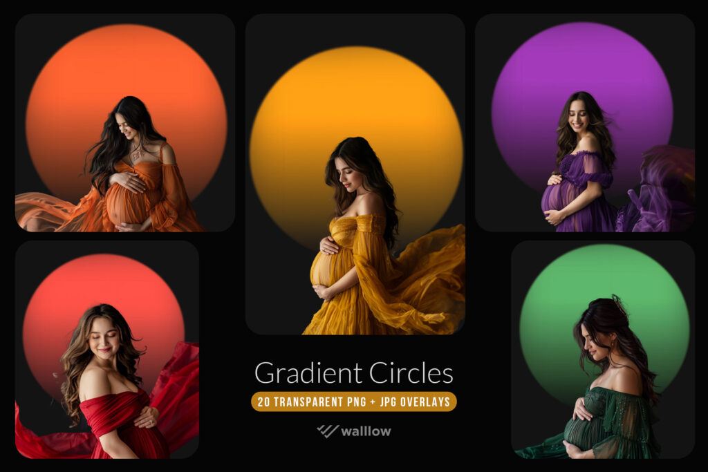 20 Gradient circles: Transparent PNG overlays | Gogivo
