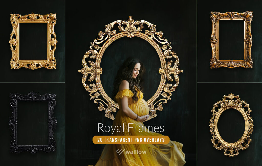 20 Royal Frames Transparent PNG overlays | Gogivo