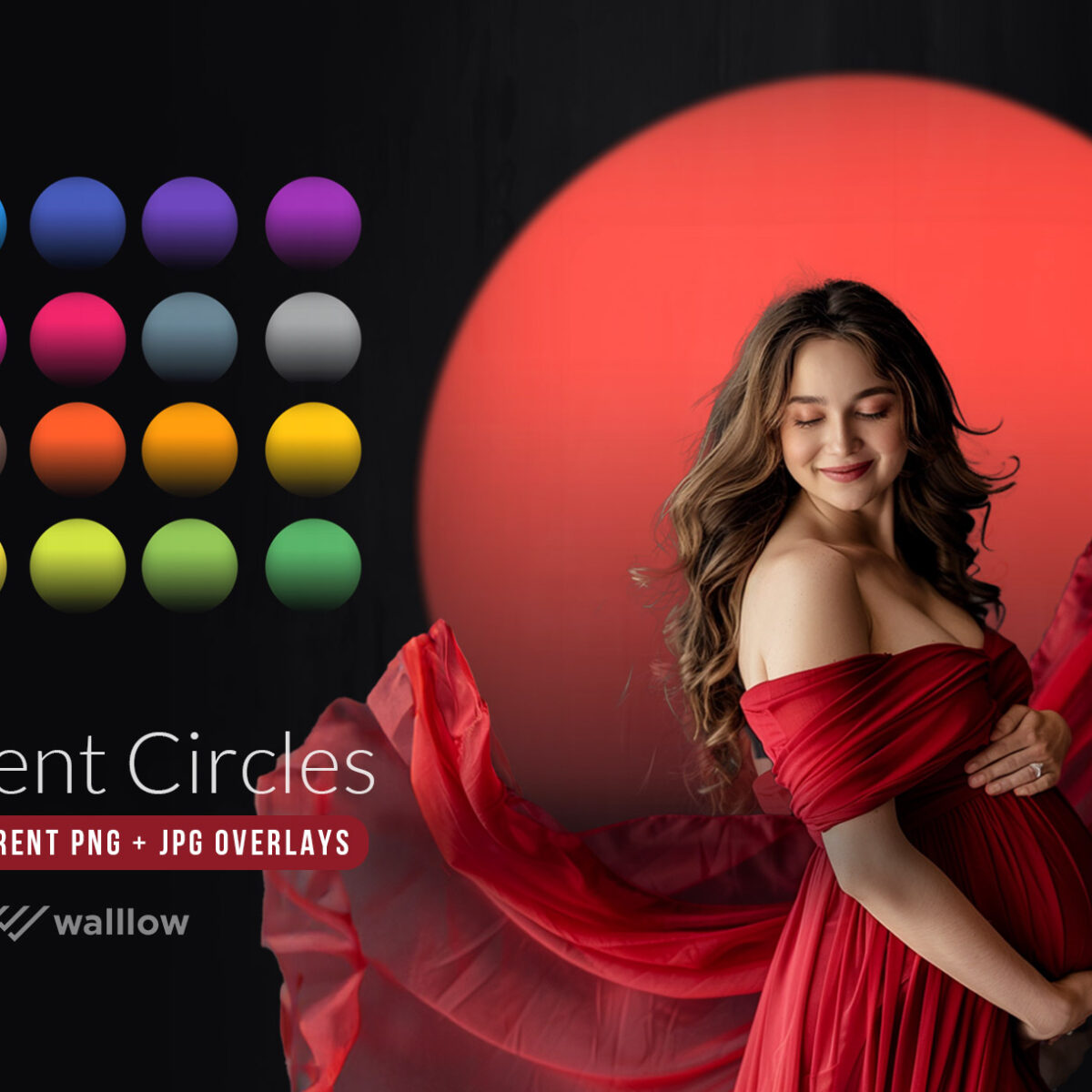 20 Gradient circles: Transparent PNG overlays | Gogivo