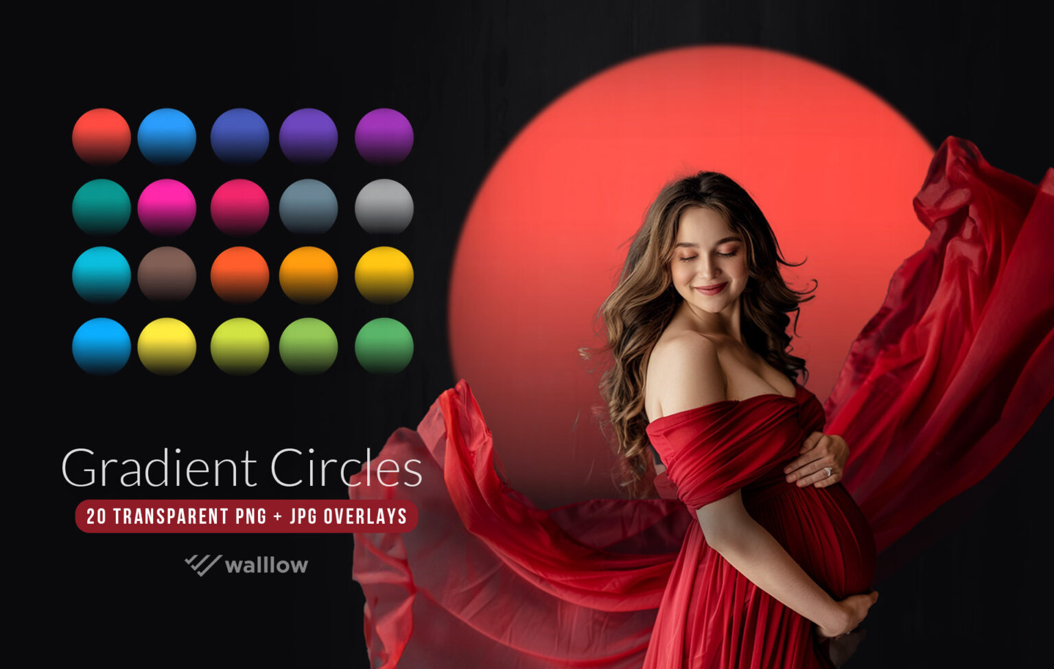 20 Gradient circles: Transparent PNG overlays | Gogivo