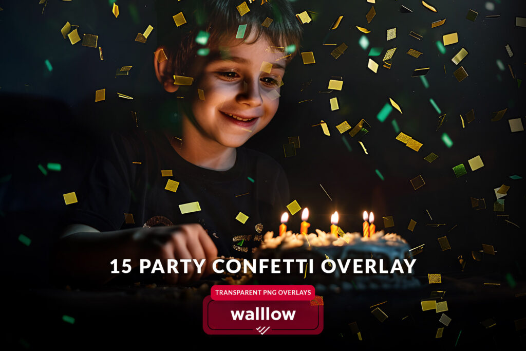 15 Party confetti transparent PNG overlays | Gogivo