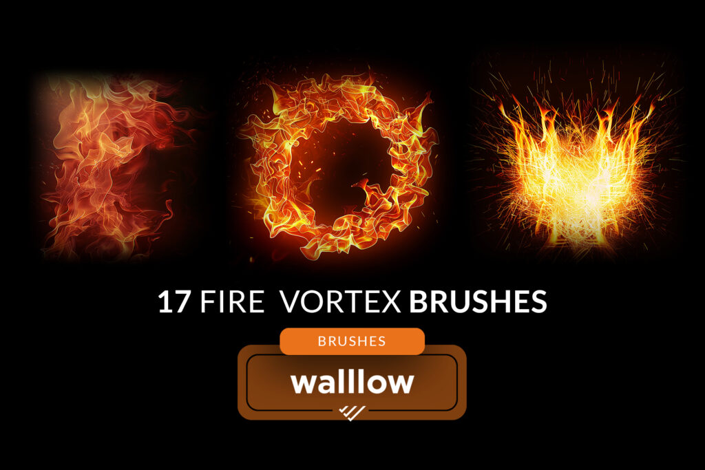 17 Fire Vortex Flame digital photoshop brushes | Gogivo