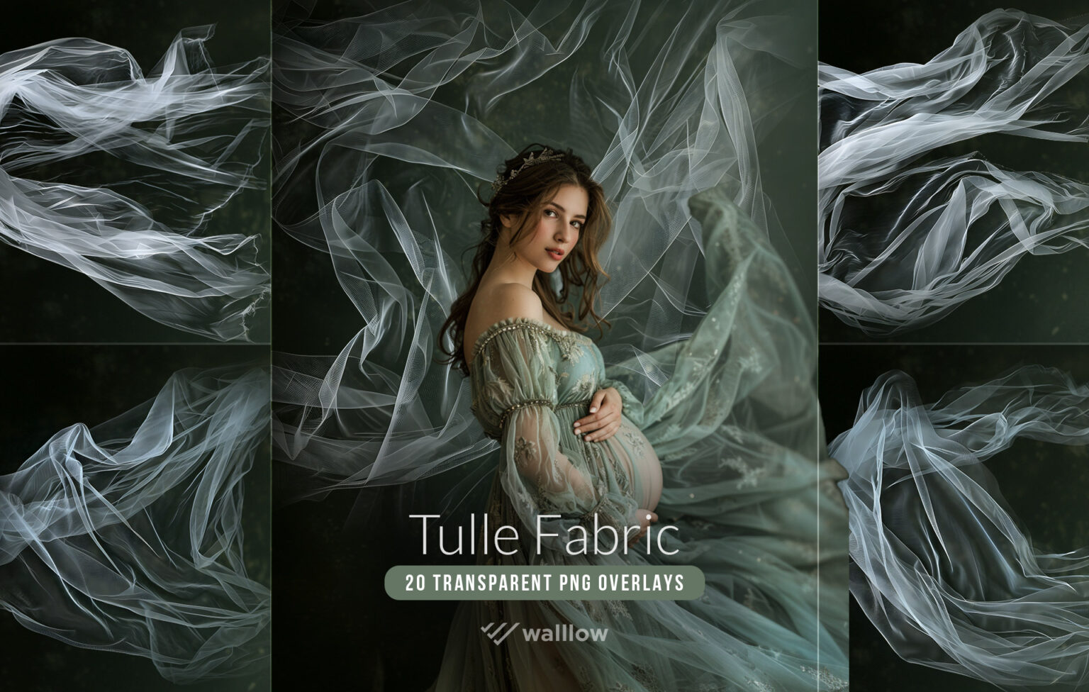20 Tulle Veil Flying Fabric Transparent PNG overlays | Gogivo