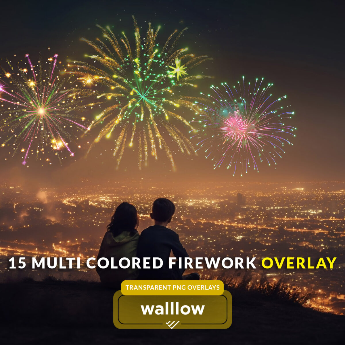 Fireworks Overlays : 15 Transparent PNG realistic photo effects | Gogivo