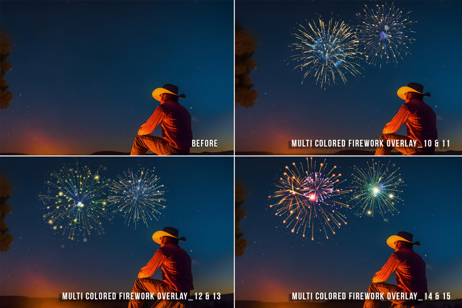 Fireworks Overlays : 15 Transparent PNG realistic photo effects | Gogivo