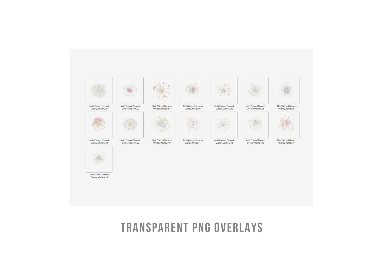 Fireworks Overlays : 15 Transparent PNG realistic photo effects | Gogivo