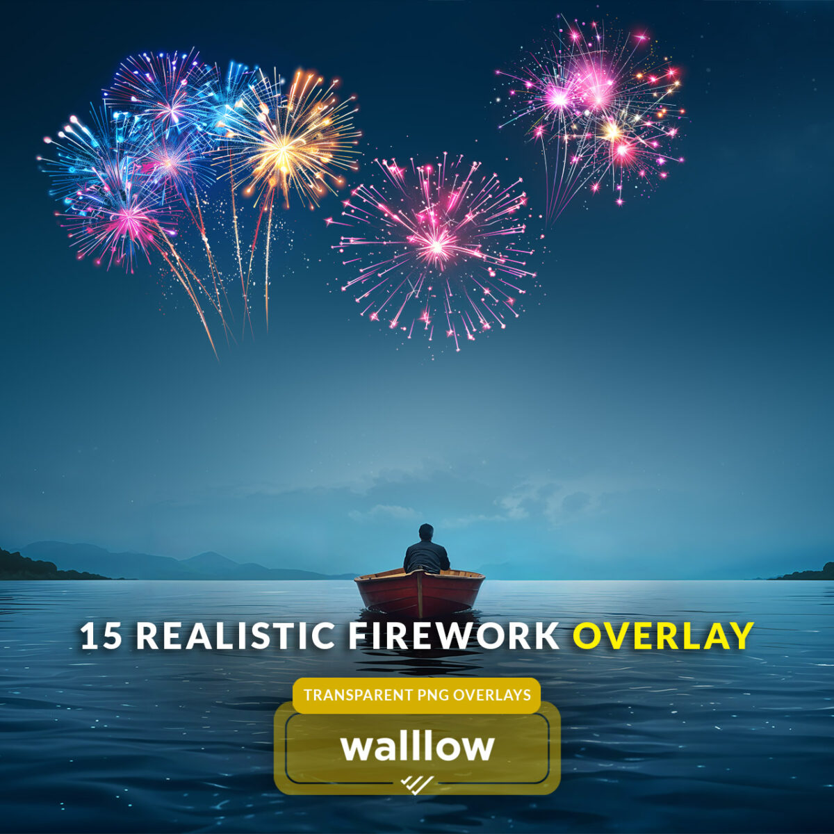 Realistic Fireworks transparent PNG photo overlays | Gogivo