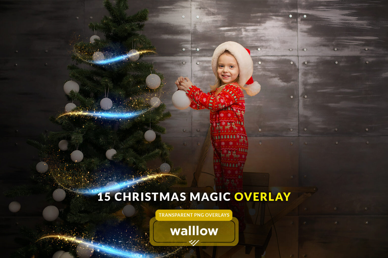 Magic light Christmas overlays : 15 Transparent PNG overlay set | Gogivo