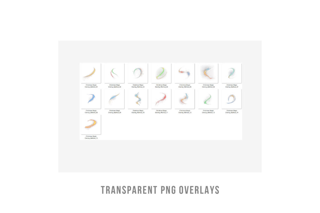 Magic light Christmas overlays : 15 Transparent PNG overlay set | Gogivo