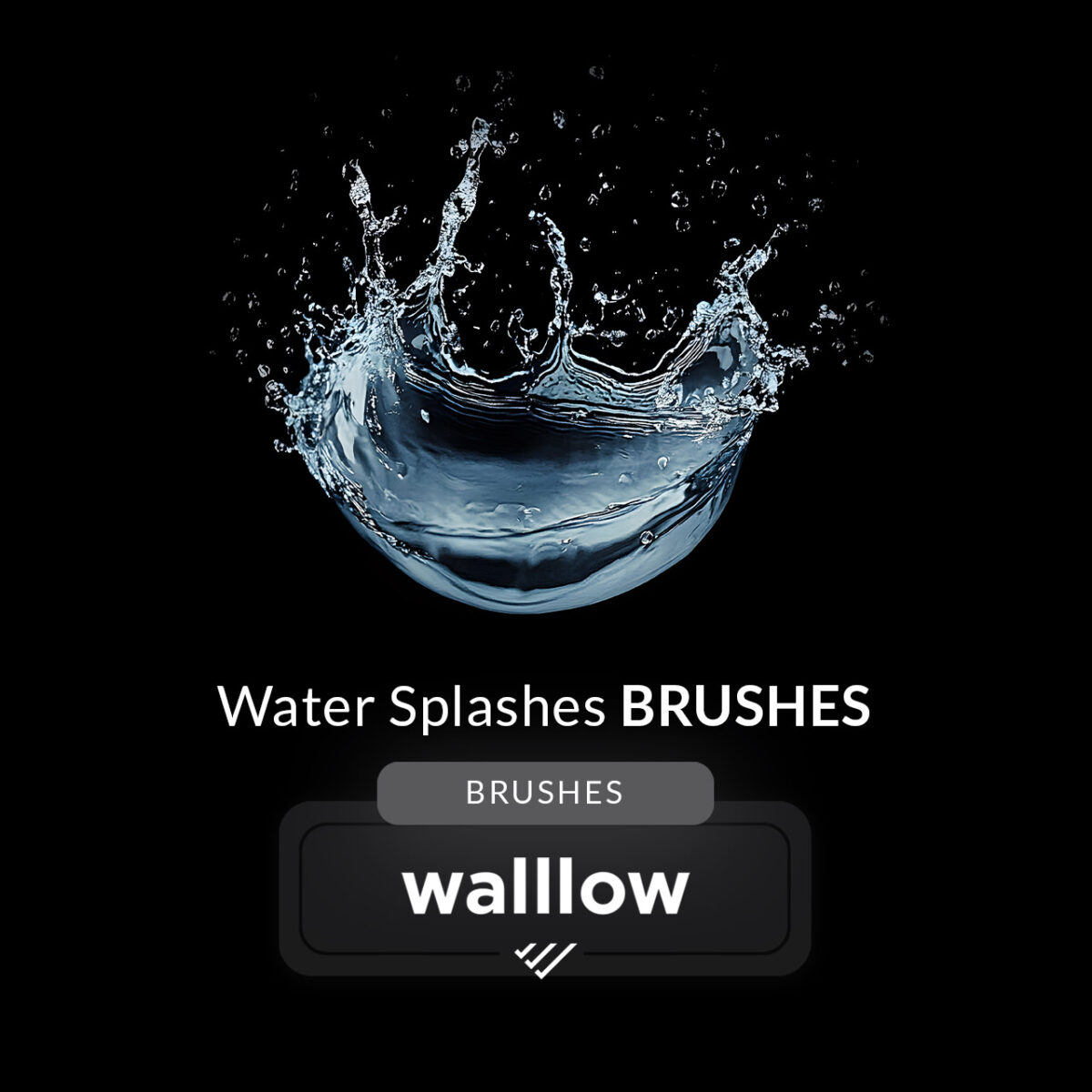 Realistic water splashes effect Photoshop brush set | Gogivo