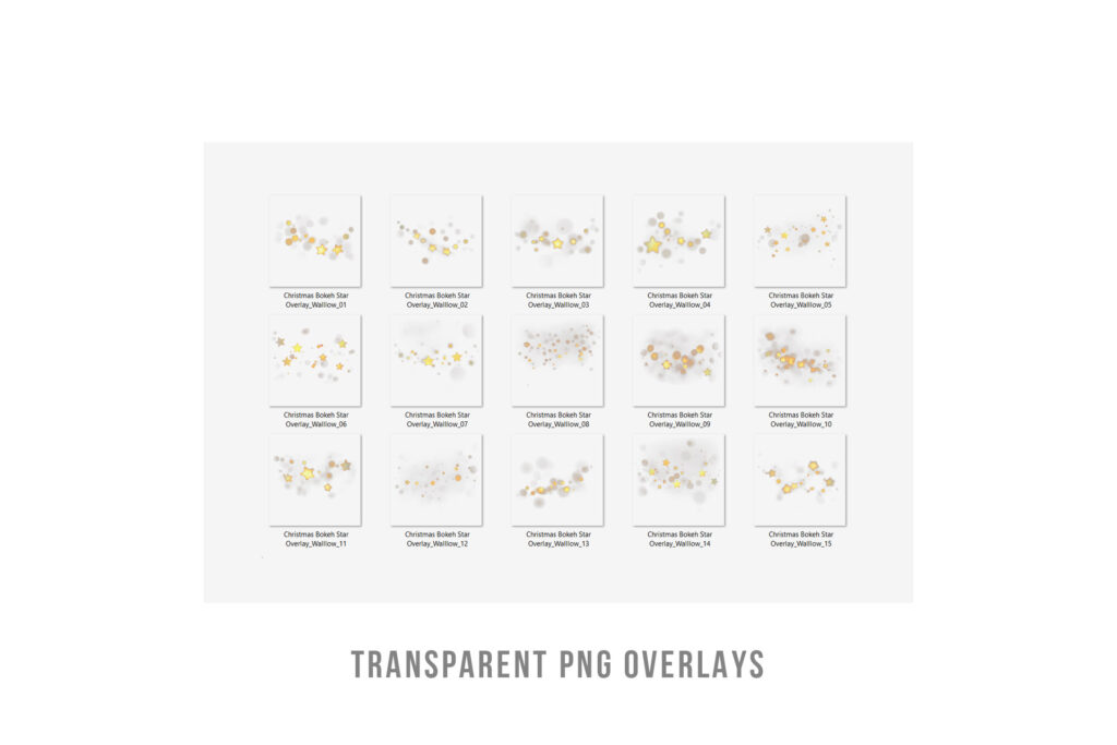 15 Christmas Star Bokeh Overlays | Transparent PNG Twinkle Star Bokeh ...