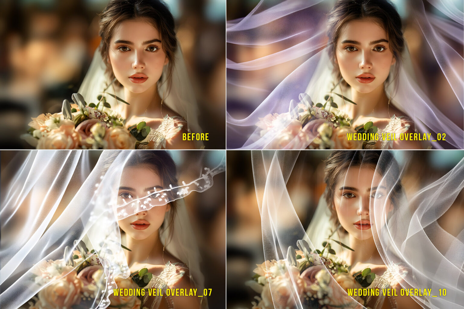 Wedding Veil Photoshop Overlays | Transparent PNG Bridal Veil Overlays ...