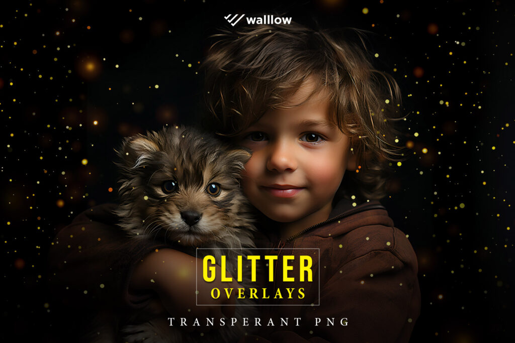 High-Resolution Glitter Transparent PNG Overlays