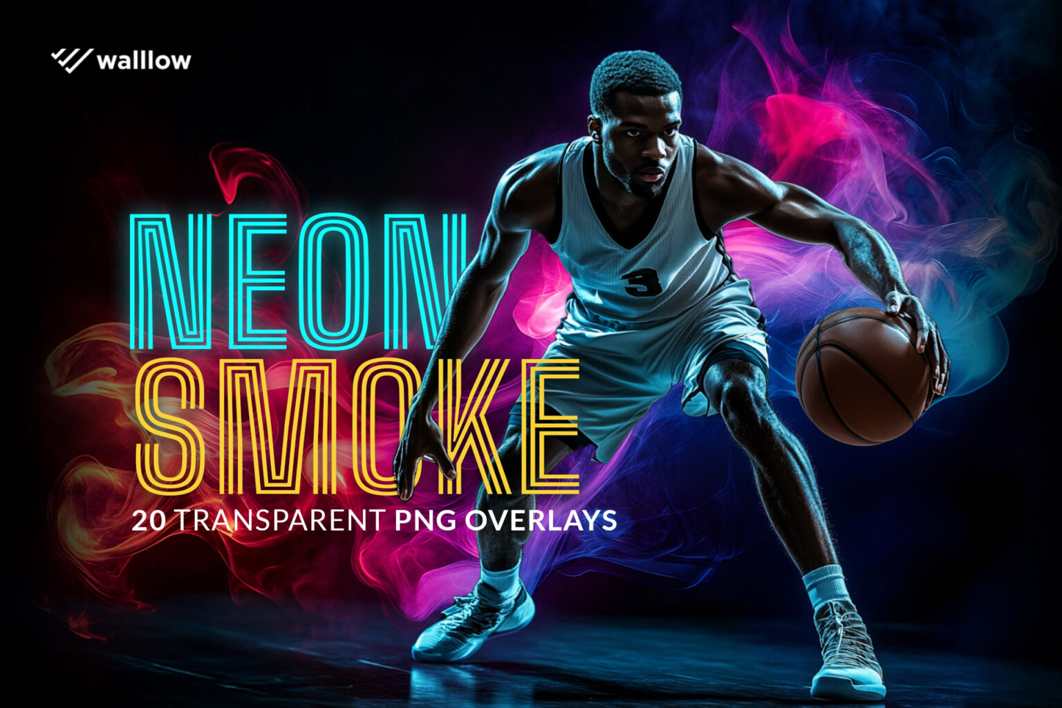Neon Smoke Overlay PNG – Vibrant Transparent Smoke Effect | Gogivo
